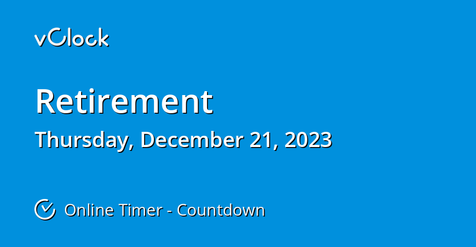 Retirement - Online Timer - Countdown