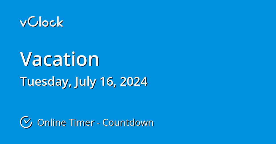 Vacation - Online Timer - Countdown